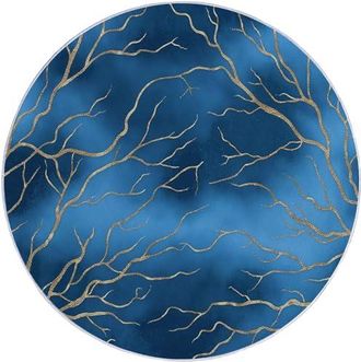 Generic Tapis Rond de Salon Luxe Branches darbres Luxe Abstrait pour Salle &agrave; Manger Bureau Lavable en Machine et Poil Court 180 cm (Round) Tapis Chambre avec 