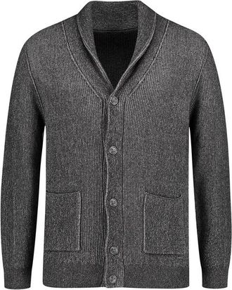 Ragman Herren Pullover grau unifarben