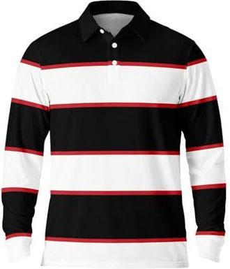 Generic Chemise décontractée boutonnée à manches longues et à rayures pour homme 2026, blanc, 3XL