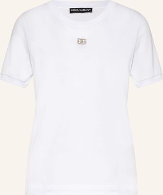Dolce & Gabbana T-Shirt Mit Schmucksteinen weiss