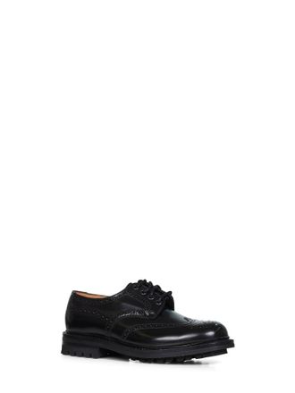 Churchs Mens Derby Mc Pherson Lw Black Leather Lace-Up Shoes Flat