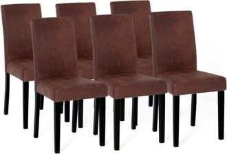 IDMarket Idmarket - Lot de 6 chaises hannah marron vintage pour salle à manger
