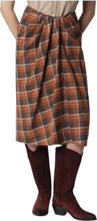 6397 Femme, Jupes, Multicolore, Taille: 40 FR Jupe &Eacute;cossaise Drap&eacute;e