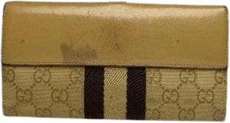 Gucci Portefeuille Pre-owned Jackie Line Monogram - Femme - Pre-owned - Beige - Taille: ONE Size