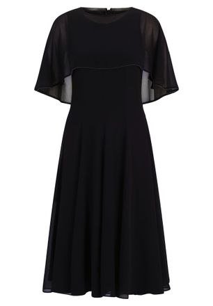 Vera Mont Damen Chiffonkleid Kurzarm 38, Schwarz