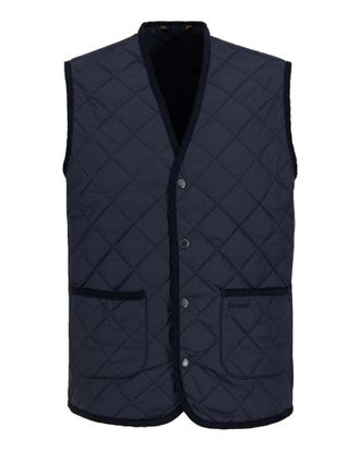 Barbour Wattierte Liner Steppweste mit Taschen und Cordakzenten in