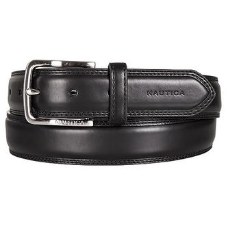 Nautica Ceinture en cuir pour homme avec incrustation de logo, Noir, 44