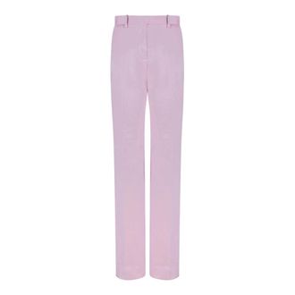 Tom Ford Washed Cotton Silk Blend Duchesse Tailored Straight Pants - - Trousers - Damen - Rosa - XS