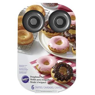 Wilton 6er Donut-Backform: Donutform mit Antihaftbeschichtung, Hochwertige Donut Backform für 6 Donuts in Standardgröße Spülmaschinenfest - 21 x 32 cm