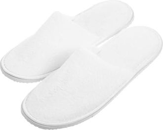 BESPORTBLE Pantoufles Antid&eacute;rapantes Blanches en Peluche Corail 29 CM Pantoufles DInt&eacute;rieur Unisexes pour Invit&eacute;s H&ocirc;tel Spa et Maison Semelle &Eacute;paisse 7 MM et