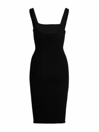 Hunza G Seamless Crinkle Tank Dress - Black