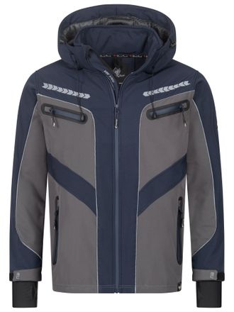 Rock Creek Herren Softshell Jacke Outdoor Jacke Windbreaker &Uuml;bergangsjacke Anorak Kapuze Regenjacke Winterjacke Herrenjacke Jacket H-314 Mittelblau 5XL