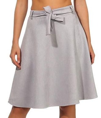 Malito more than fashion Malito Femme Jupe Hiver A-Line Velours Optique 19606 (Gris Clair, M)