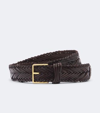 The Row Ceinture Fisherman en cuir tress&eacute;