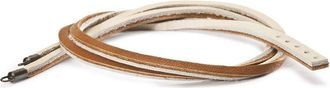 Trollbeads Damen-Armband braun beige Leder 925 Sterling Silber 45 cm TLEBR-00030