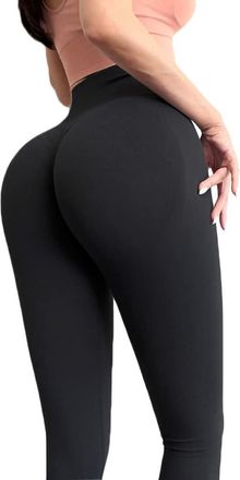 ORANDESIGNE Damen Sport Leggings Hohe Taille Slim Fit Fitnesshosen Sporthosen Blickdicht Scrunch Butt Yogahose Nahtlos Push up Leggings Übung Fitness Joggen A Sch