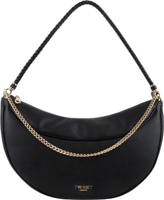 Twinset Femme, Sacs, Noir, Taille: ONE Size Half-moon Hobo Bag