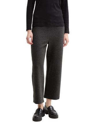 Tom Tailor Damen High Waist Culotte Jersey-Hose, 10522 - Shale Grey Melange, XL