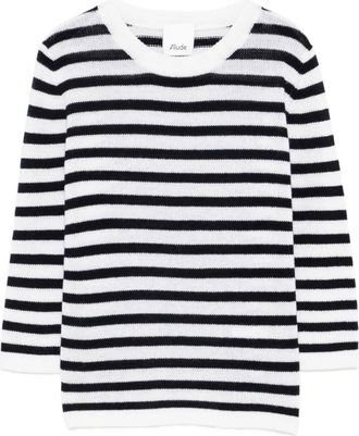 Allude striped-pattern sweater - Wei&szlig;