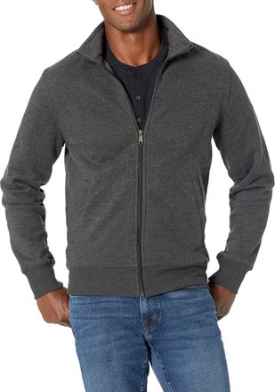 Amazon Essentials Herren Fleece-Jacke mit durchgehendem Reißverschluss, Dunkelgrau Meliert, XXL