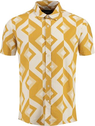 Key Largo Herren Track 1/2 Patterned Hemd, Beige, S