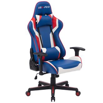 RayGar RG-PRO Gaming-Stuhl mit hoher R&uuml;ckenlehne, Racing-Stil, PU-Kunstleder, ergonomisches Design mit verstellbarer Neigung, Lendenwirbelst&uuml;tze und Nackenki