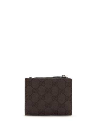 Gucci Womens Small Wallet With Plaque Chocolate Brown Brown-Black-Cocoa Fabric & Purses Brown/black/cocoa