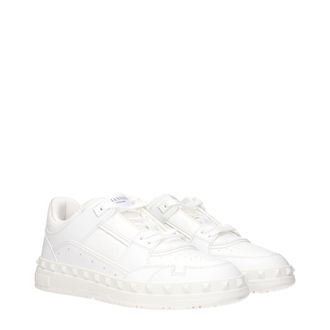 Valentino Garavani Mens White Leather Sneakers