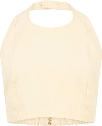 Le Kasha Femme, Tops, Beige, Taille: 38 FR Short Top en coton