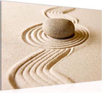 Runa Art Bild Feng Shui Steine Modern Wandbilder Wohnzimmer Schlafzimmer 1 Teilig - Made In Germany - Zen Spa Beige Flur 501415a