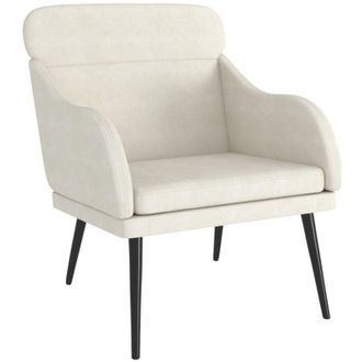 vidaXL Fauteuil Crème 63x76x80 cm Velours