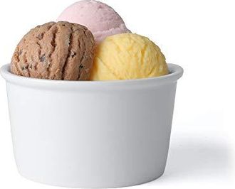 Holst Porzellan ES 301 SET 2 Porzellan Eisbecher, Gelateria mit Eislöffel, weiß, 10.5 x 10.5 x 6 cm, 6 Einheiten