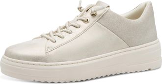 Marco Tozzi Damen Sneaker flach mit Schnürsenkeln Elegant, Gold (Dune met.Comb), 42 EU