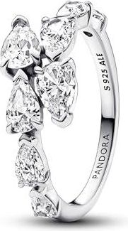 Pandora Pandora Timeless Bague Chevauchante scintillante en argent sterling avec zircones cubiques transparentes, taille 58