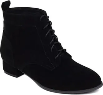 Generic Bottines De Cheville en Daim Classique Femme Lacets Talons Carrés Bas Confortables Chaussures Casual Bureau Quotidien Marche,Noir,43 EU