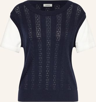 Sandro Sandro Strickshirt Im Materialmix blau
