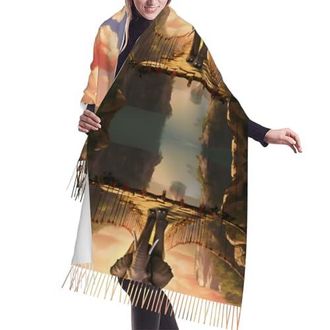 Generic &Eacute;l&eacute;phant Sur Un Pont Femme Foulard Grande Scarf &Eacute;l&eacute;gant Ch&acirc;le Wrap Pour Soir&eacute;e Hiver Mariage Automne