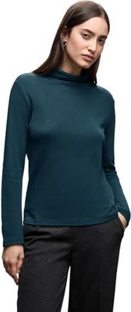 Street One 3228395 T-Shirt Basique à col roulé, Bleu Marine, 36 Femmes