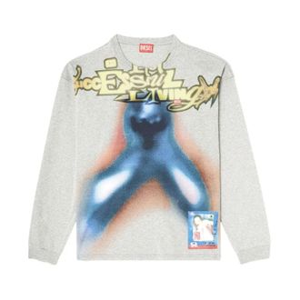 Diesel Homme, Tops, Gris, Taille: XL T-boxt-ls-v1