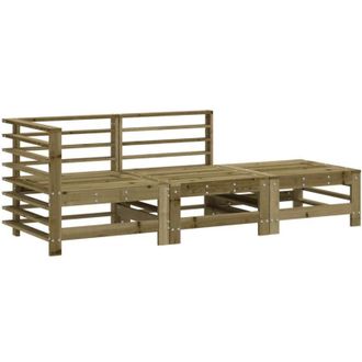 vidaXL Salon de jardin 3 pcs bois de pin impr&eacute;gn&eacute;