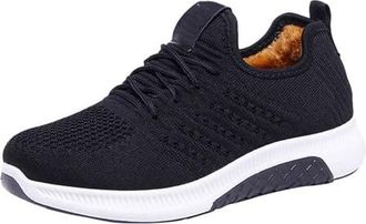 Generic Baskets Femme Plates Doublure en Polaire Chaude Chaussures de Sport Marche en Maille Lacets Baskets de Course Légères Semelle Antidérapante Doux Confo