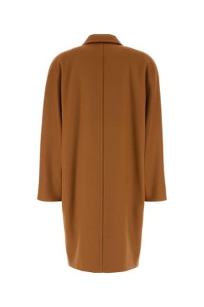 MM Studio Womens Orange Wool Mastro Coat Caramello Cappotti