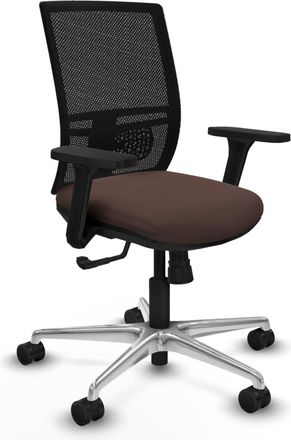 Piqueras y Crespo Schreibtischstuhl aus Kunstleder mit 3D-Armlehnen, h&ouml;henverstellbare Lendenwirbelst&uuml;tze, ausgestattet mit Sincro 4 Positionen und Schneideschaum, Schw