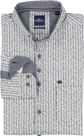 Engbers Herren Herren Langarm-Hemd gestreift, Oliv, 39123, Oliv in Gr&ouml;&szlig;e 3XL