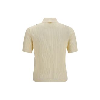 Versace Mens Beige Cotton Polo Shirt