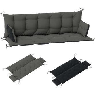 OUTSUNNY 3 Sitzer Bankauflage 180x110x8 cm Bankkissen mit B&auml;ndern, Sitzkissen, Outdoor/Indoor Stuhlkissen, Sitzauflage, Sitzpolster, Bankpolster