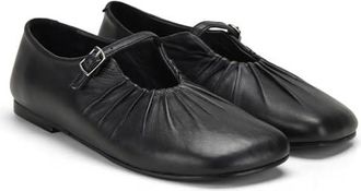 Desa Mocassins en Cuir pour Femmes Bout carr&eacute;, Talon de 2 cm, Respirants | Noir - 37