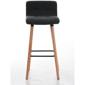 Clp Lot de 2 Tabourets de Bar Lincoln V2 Tissu Nature Gris fonc&eacute;