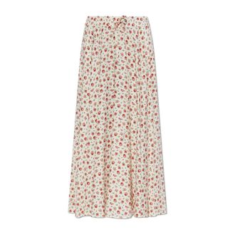 Dolce & Gabbana Femme, Jupes, Beige, Taille: 36 FR Jupe en soie &agrave; motif floral