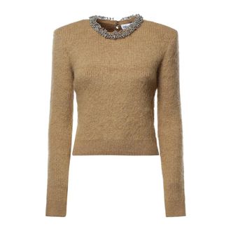 Self Portrait Round-Neck Strickwaren - - Knitwear - Damen - Beige - XS